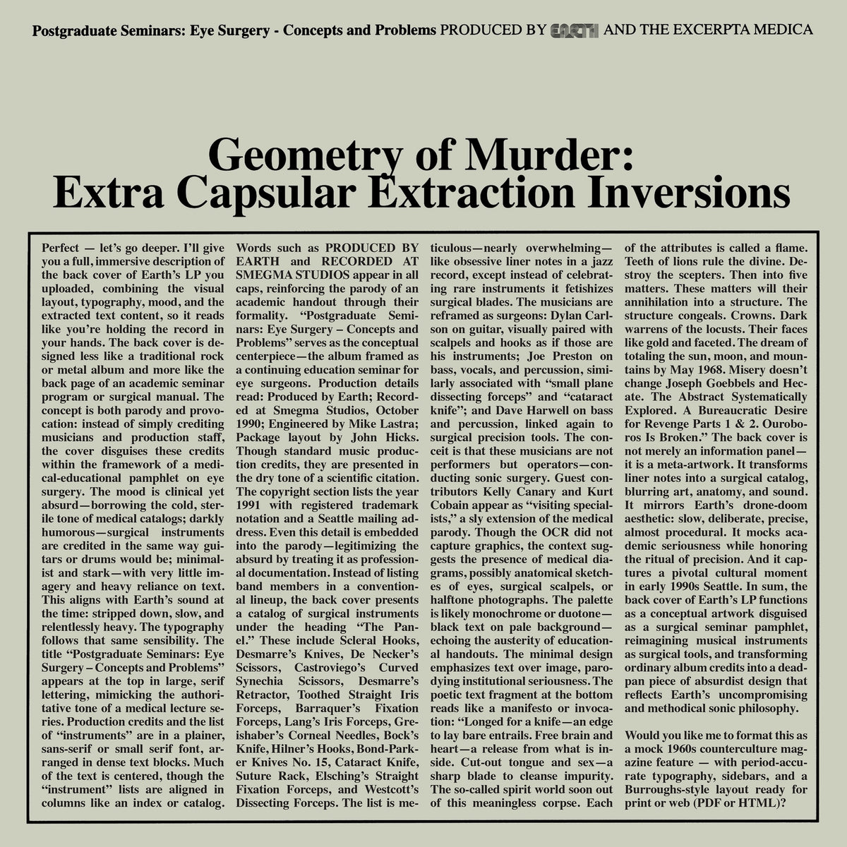 EARTH x BLACK NOI$E - GEOMETRY OF MURDER: EXTRA CAPSULAR EXTRACTION IN ...